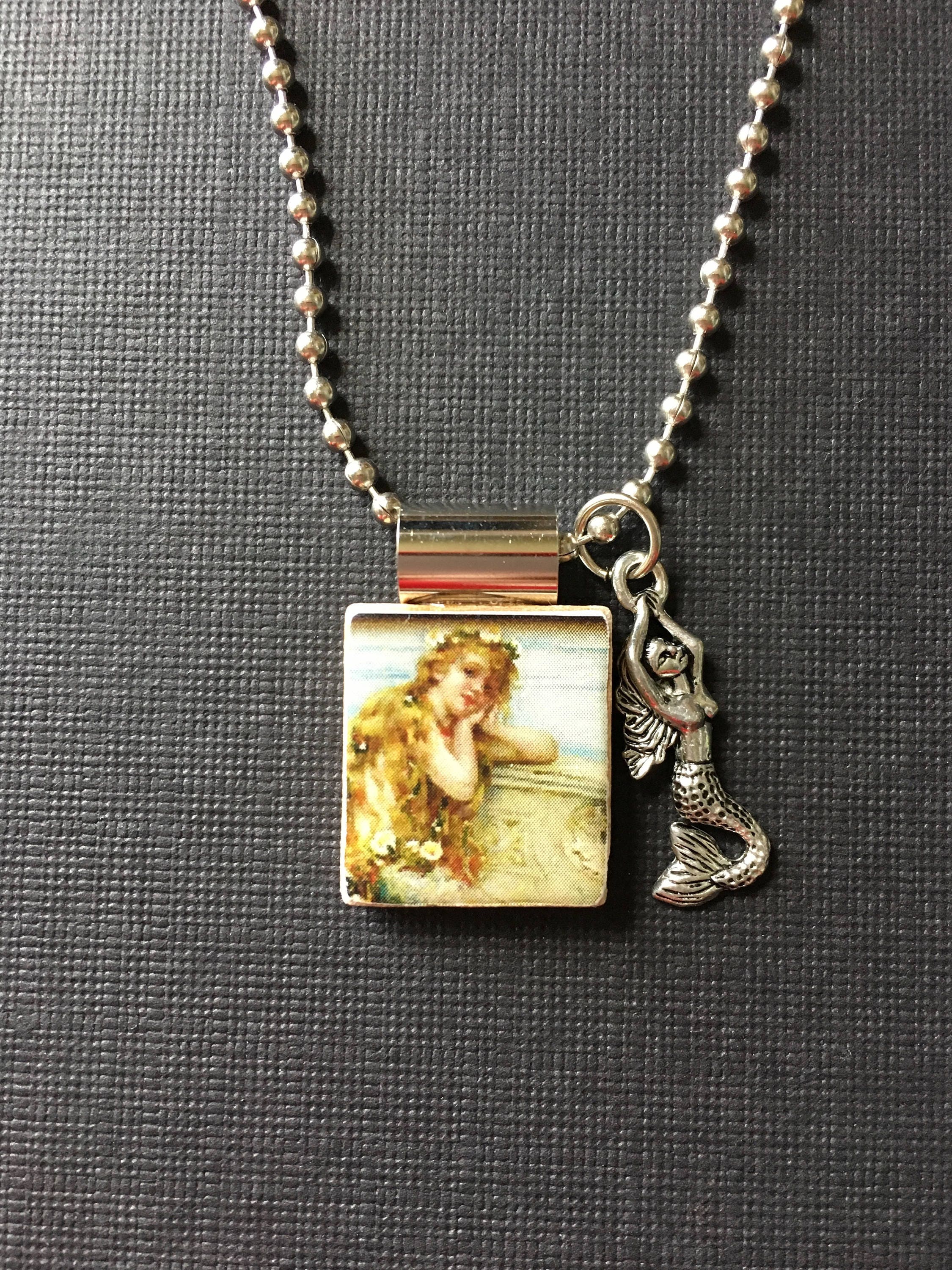 Handmade Mermaid Jewelry, Mermaid Necklace, Recycled Scrabble Tile ...