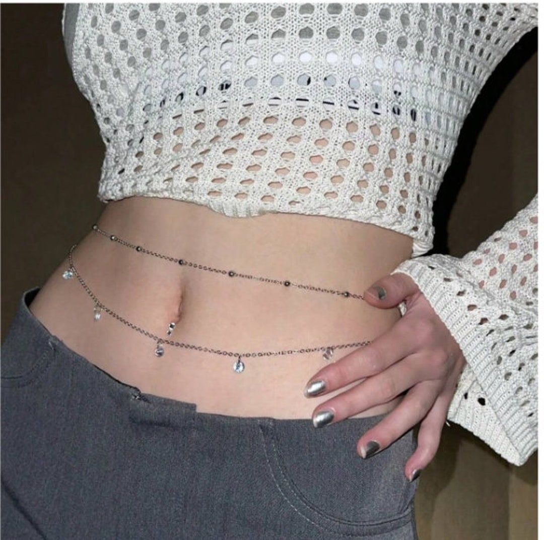 Belly Waist Chain, Dainty Single Belly Chain, Women Summer Beach Bikinis Festival Accessories ...