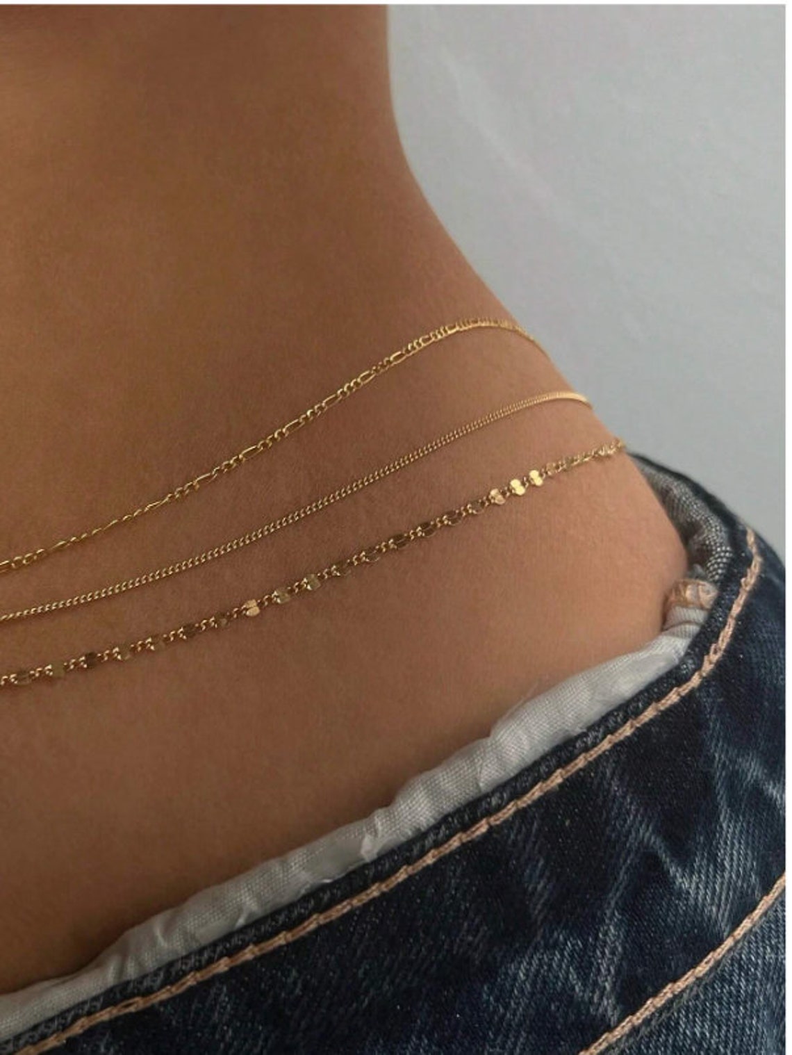 Belly Waist Chain, Dainty Single Belly Chain, Women Summer Beach ...