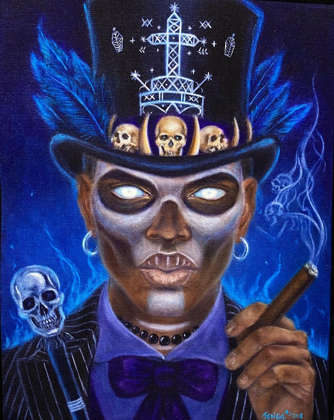 Voodoo Hoodoo Baron Samedi Shadow Man Gris Gris Papa Legba Print 8x10 ...