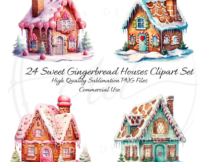 30 Gingerbread House Clipart, Winter Clipart, Christmas Gingerbread ...
