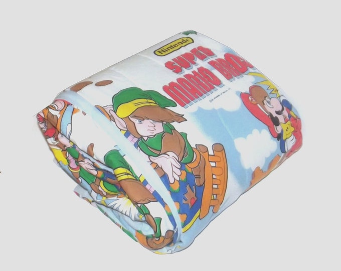 1980s Nintendo Blanket / 80s Bedding / Classic Zelda and Mario ...