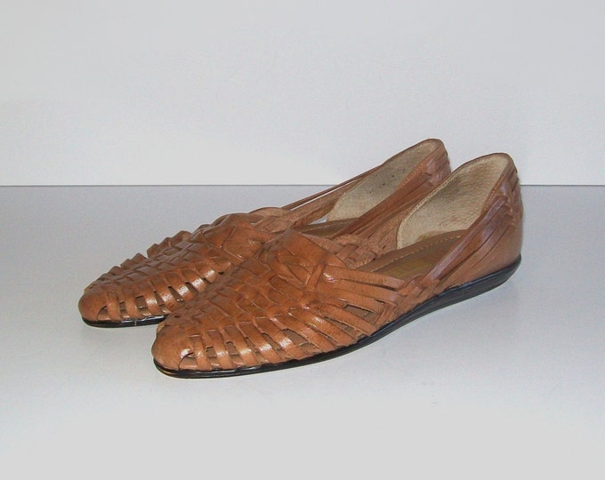 Vintage 80s MALT BROWN Huaraches Size 7 - Etsy