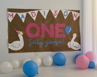 Hand Painted ONE Silly Goose Banner - Etsy