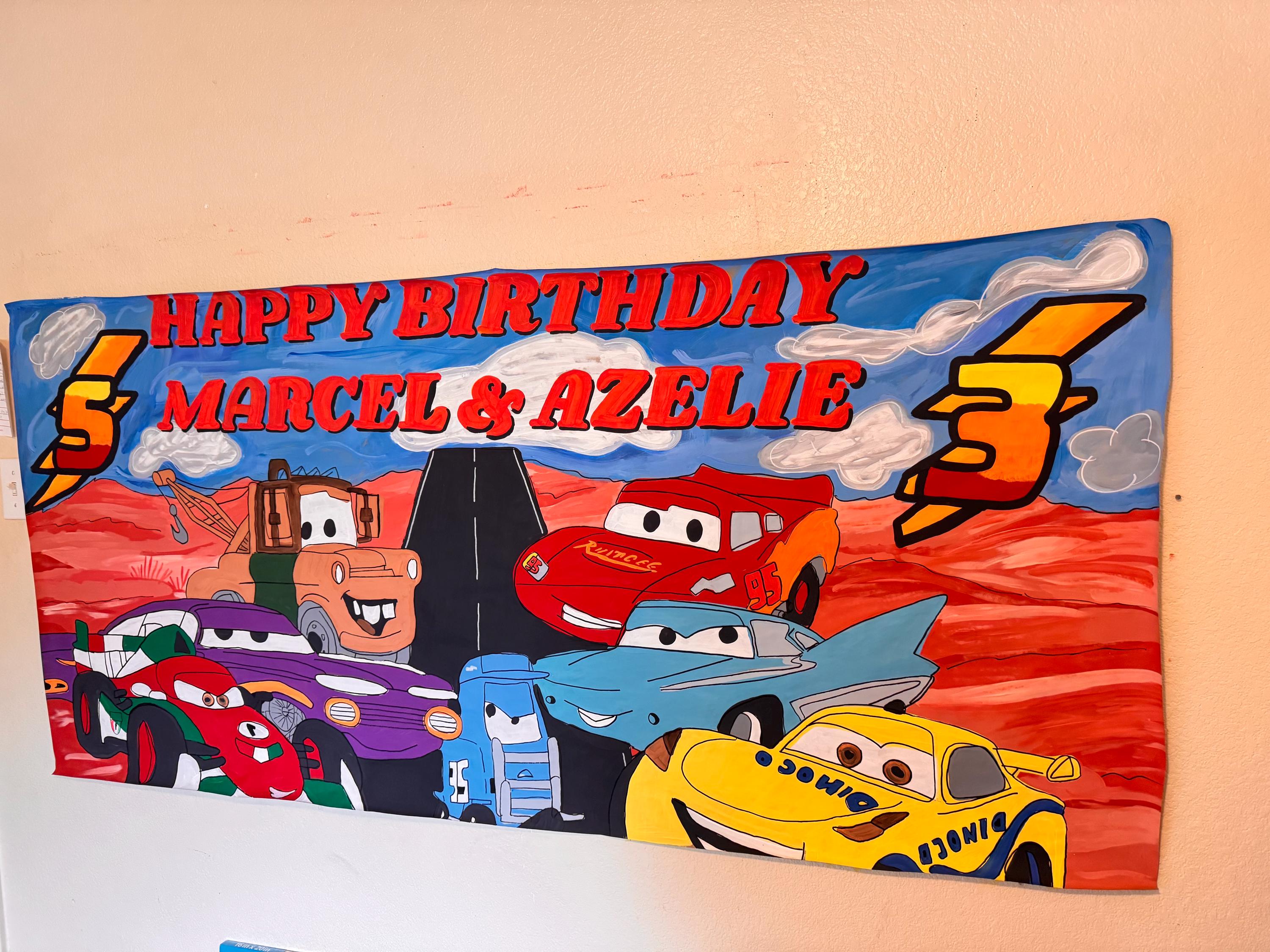 ALL OVER Custom Banner | Cars Custom Event Banner | Hand Painted Banner ...