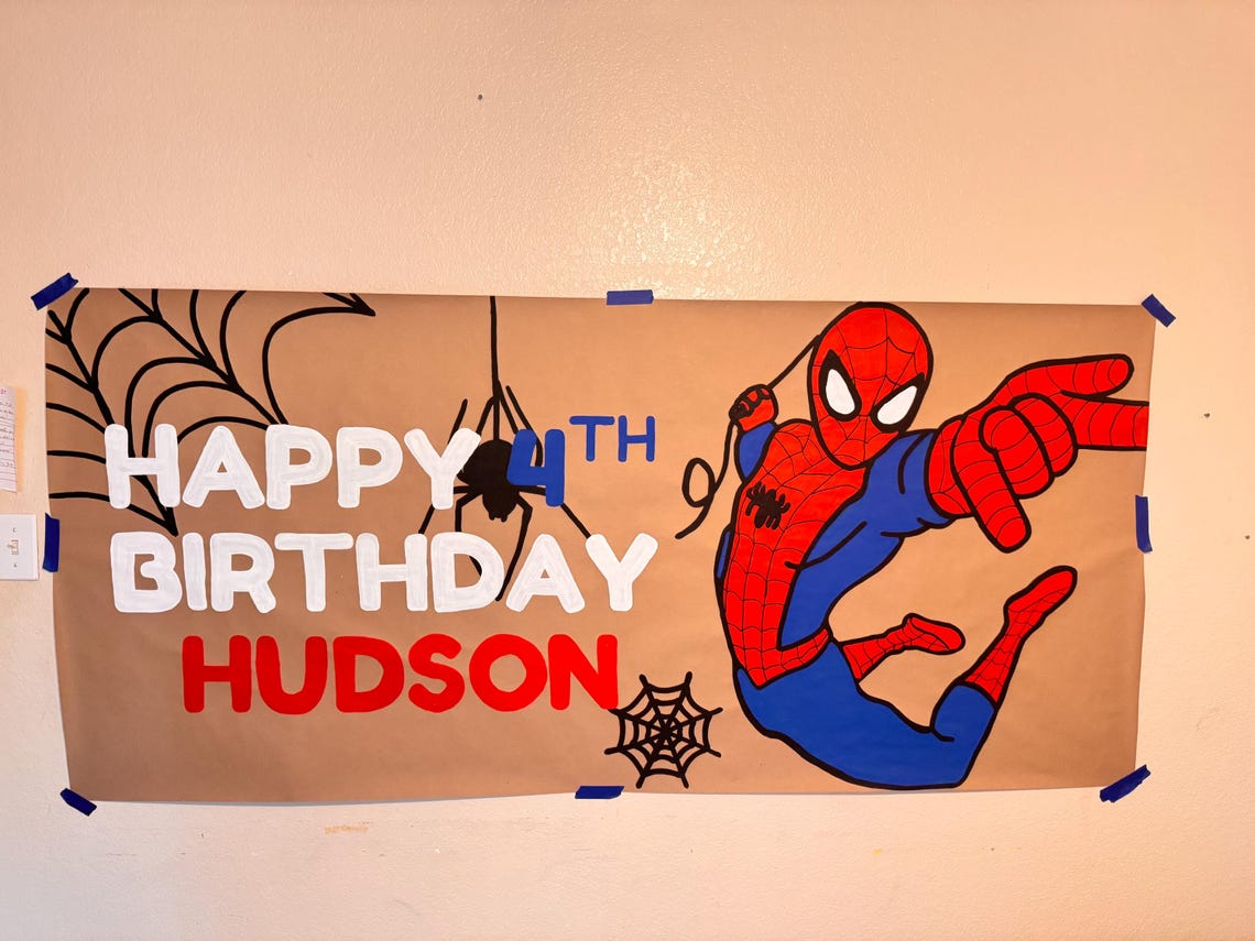 Spiderman Banner | Spiderman Birthday Banner | Custom Banner | Hand ...
