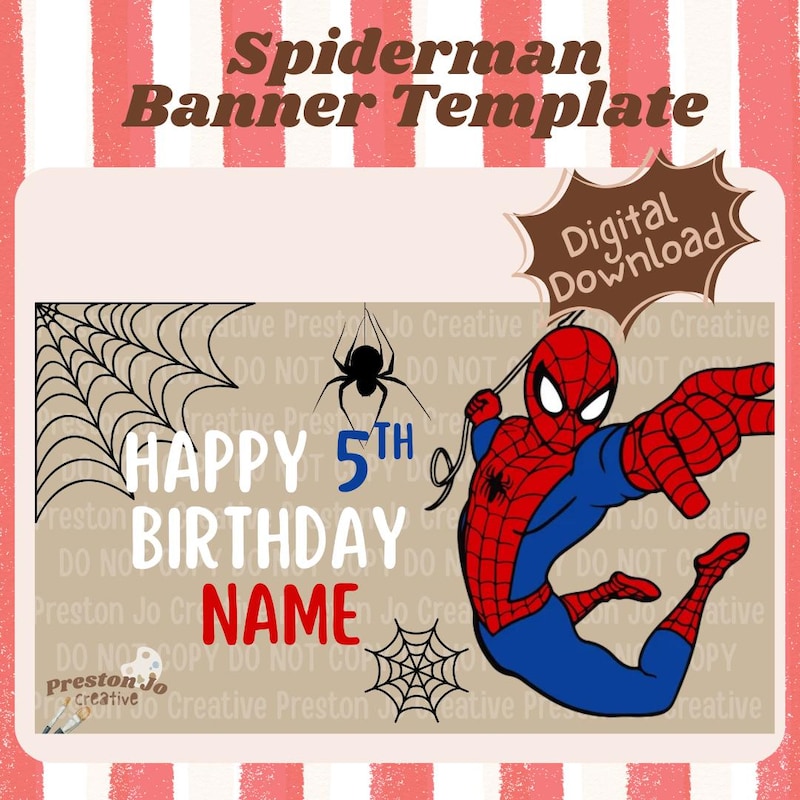 Spiderman Birthday Banner - Etsy
