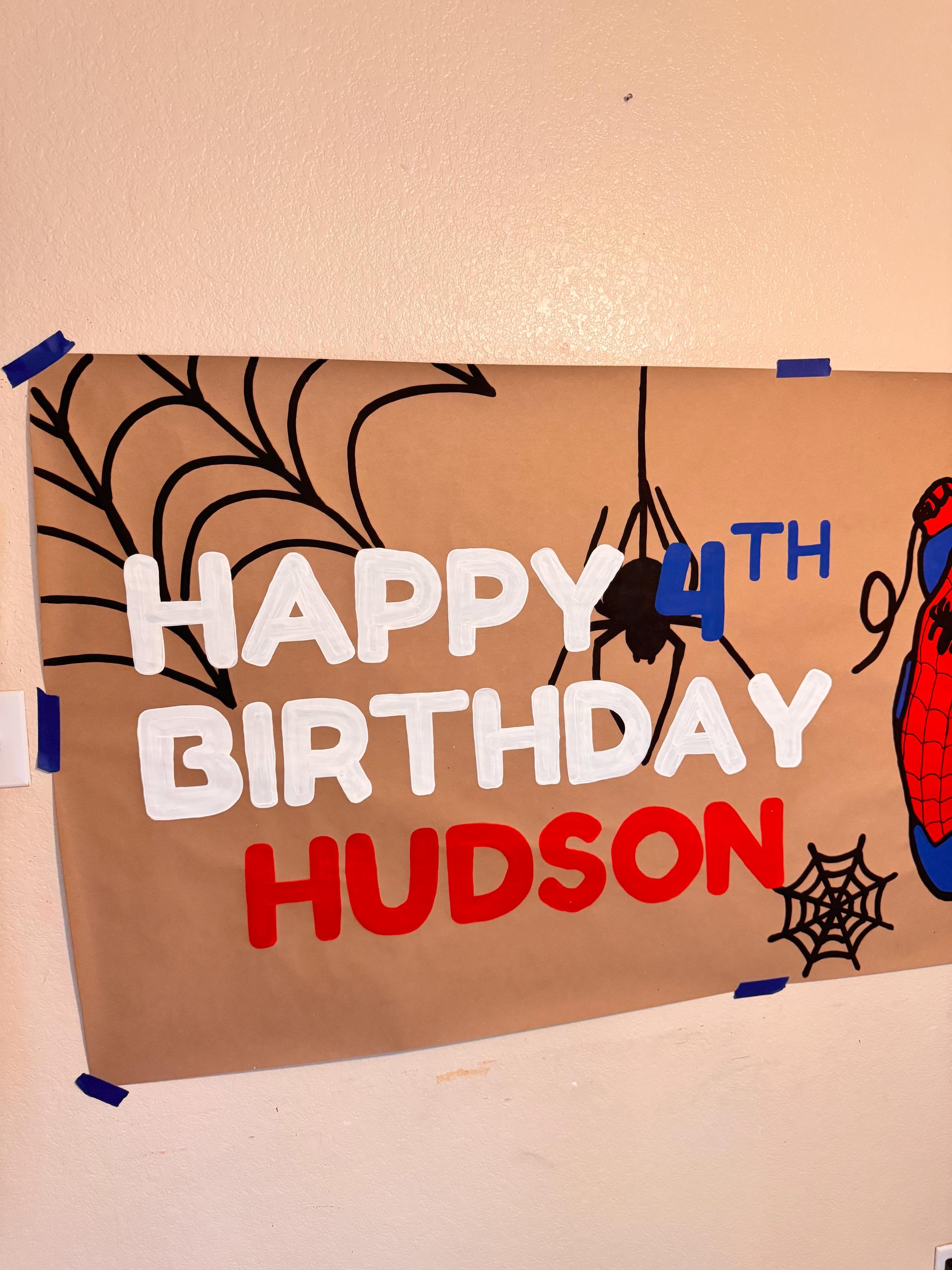 Hand Painted Spiderman Birthday Banner: Custom Party Decoration - Etsy