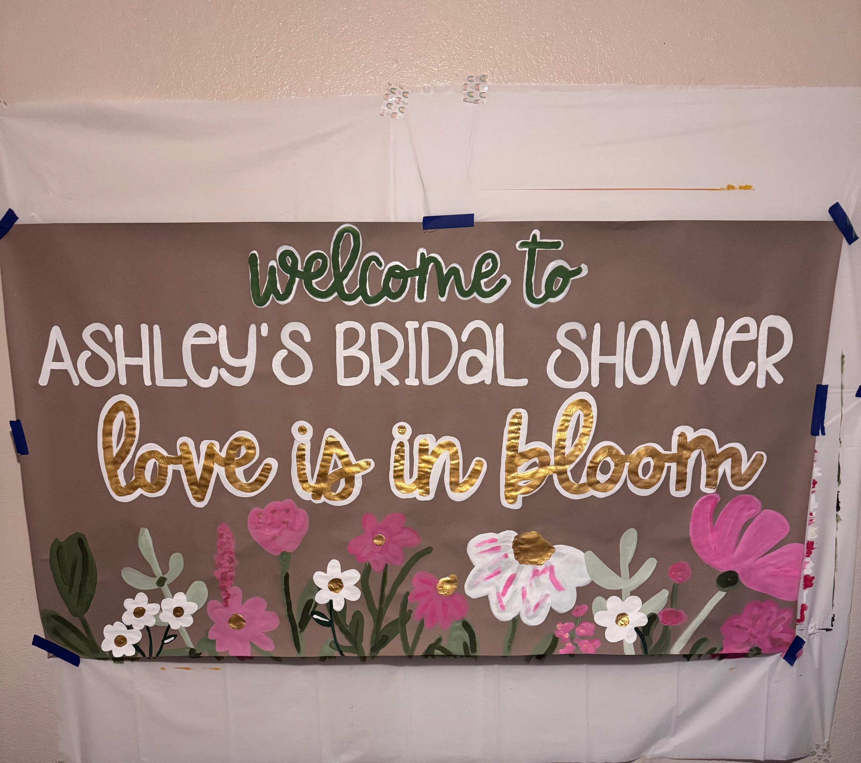 Custom Hand-painted Bridal Shower Banner: Love is in Bloom - Etsy