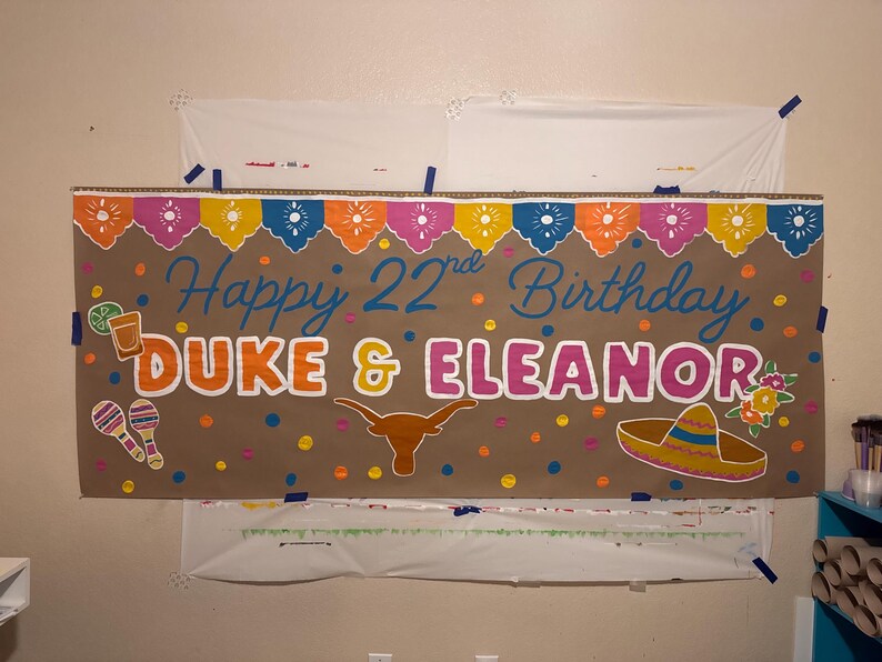 Custom Hand-painted Brown Paper Banner: Personalized Party Decor - Etsy