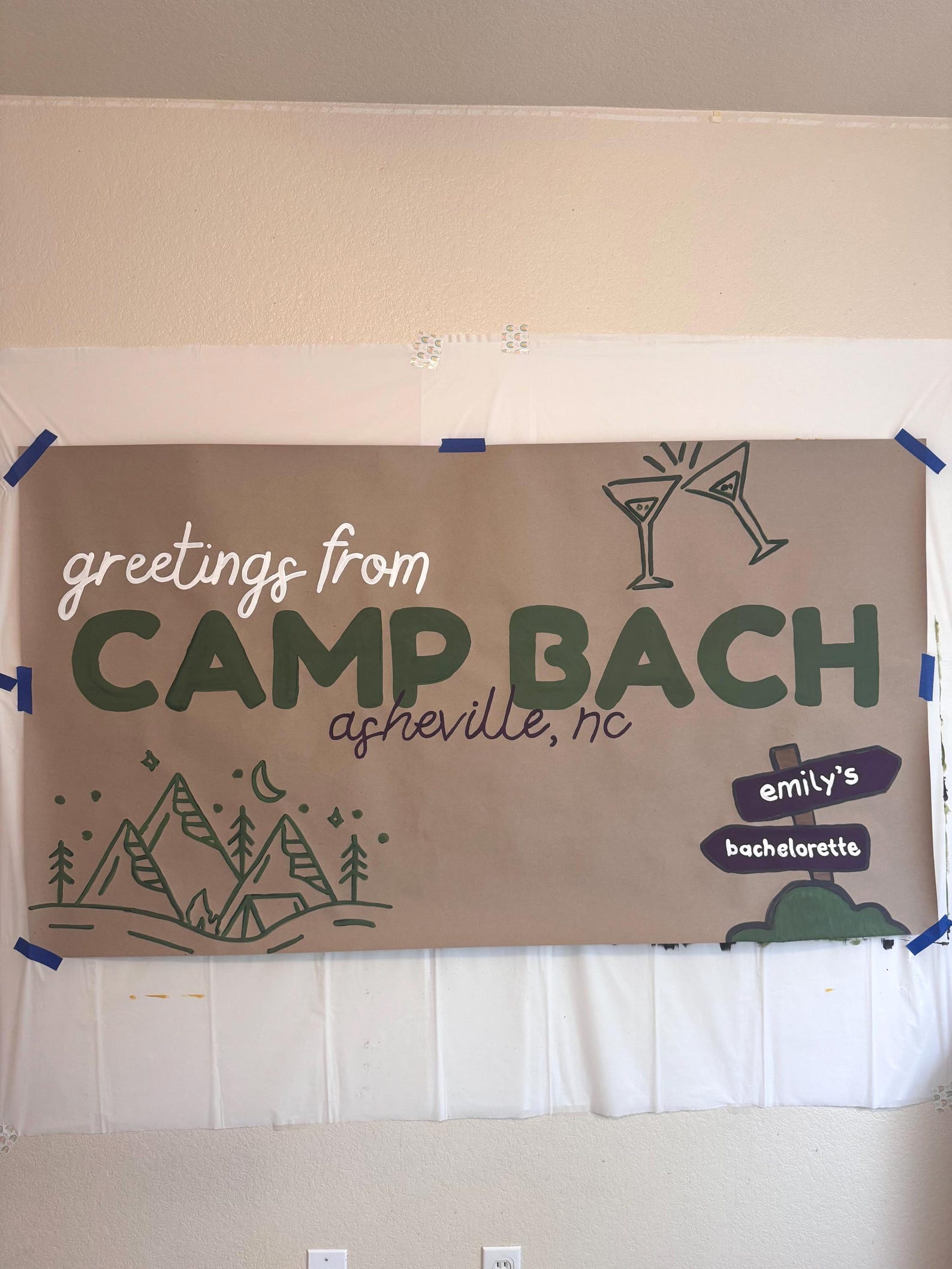 Custom Hand Painted Bachelorette Banner: Camp Bach Party Decor - Etsy