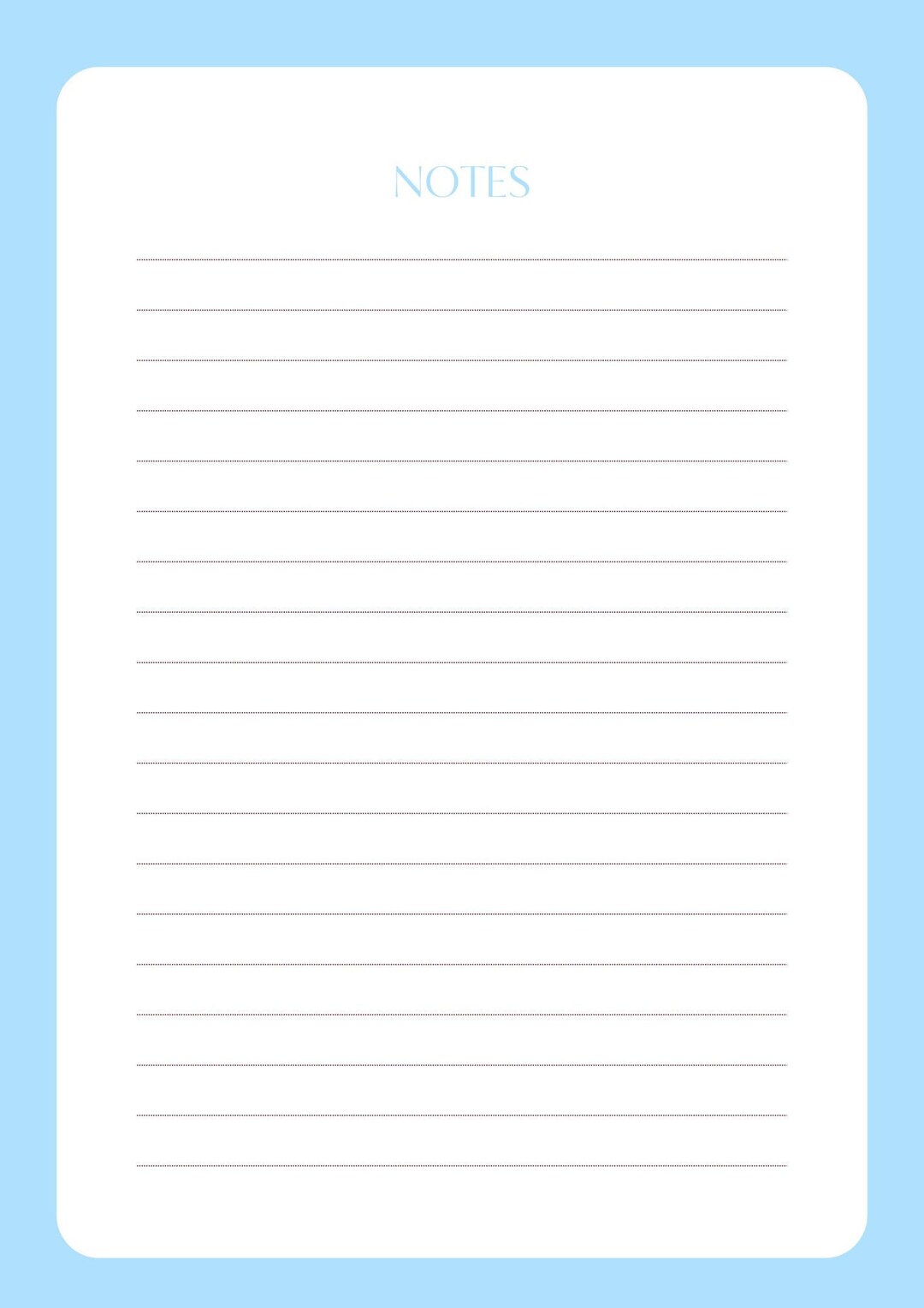 Simple Blue Notes Template, Blue Minimalist, Minimalistic, Minimalist ...