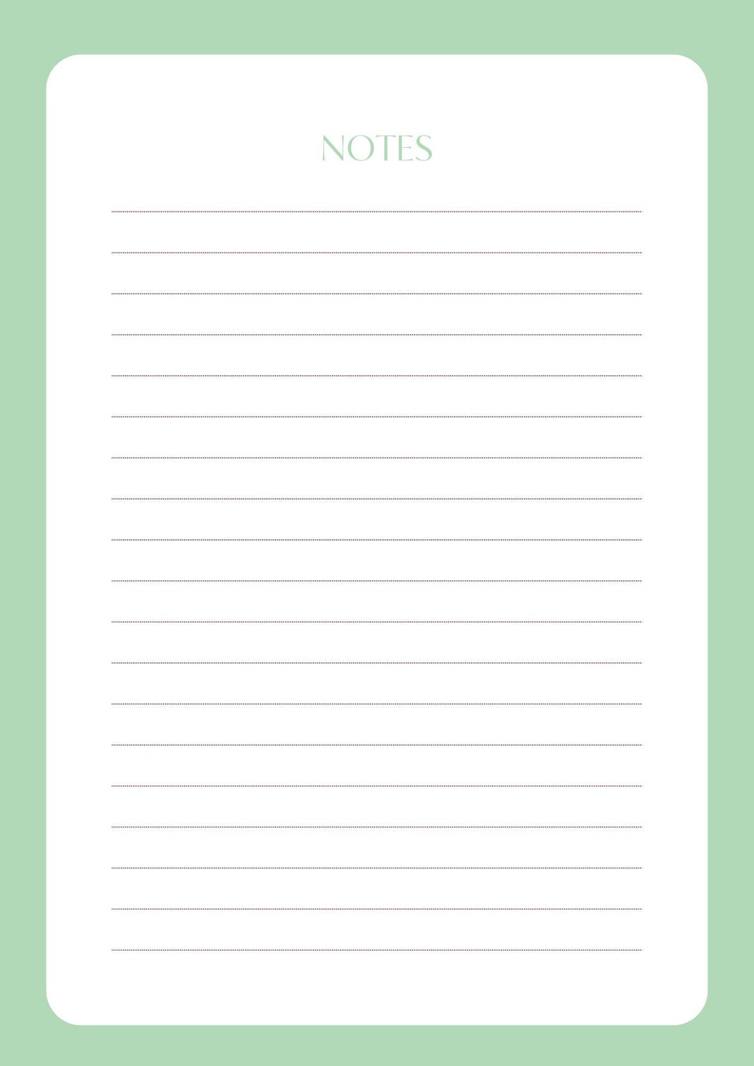 Simple Green Notes Template, Green Minimalist, Minimalistic, Minimalist ...