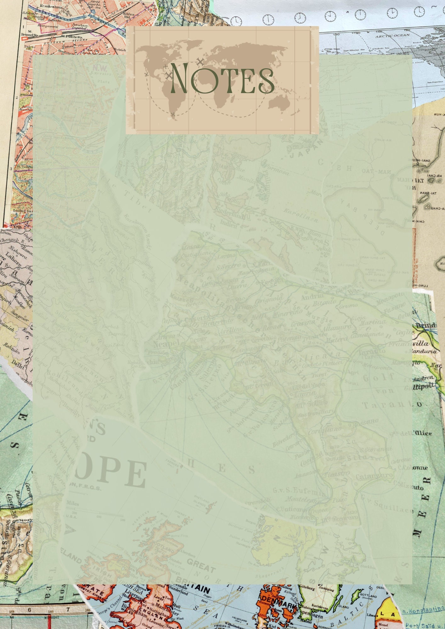 Map Design Notes Template, Literary Aesthetic Template, Digital Notes ...