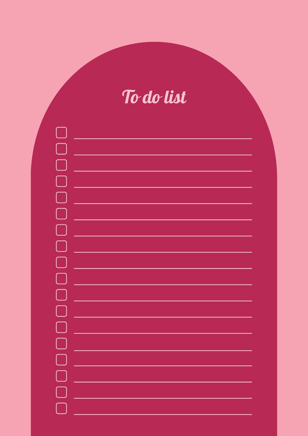 Rose Simple to Do List, Pink Minimalist, Minimalist Pink, Minamal Ist ...