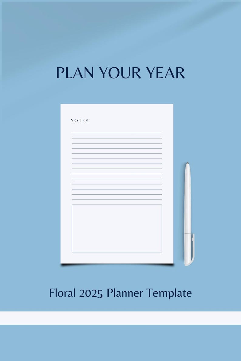 2025 Planner Blue Floral Planner 2025, Goals Planner, Blue Planner ...
