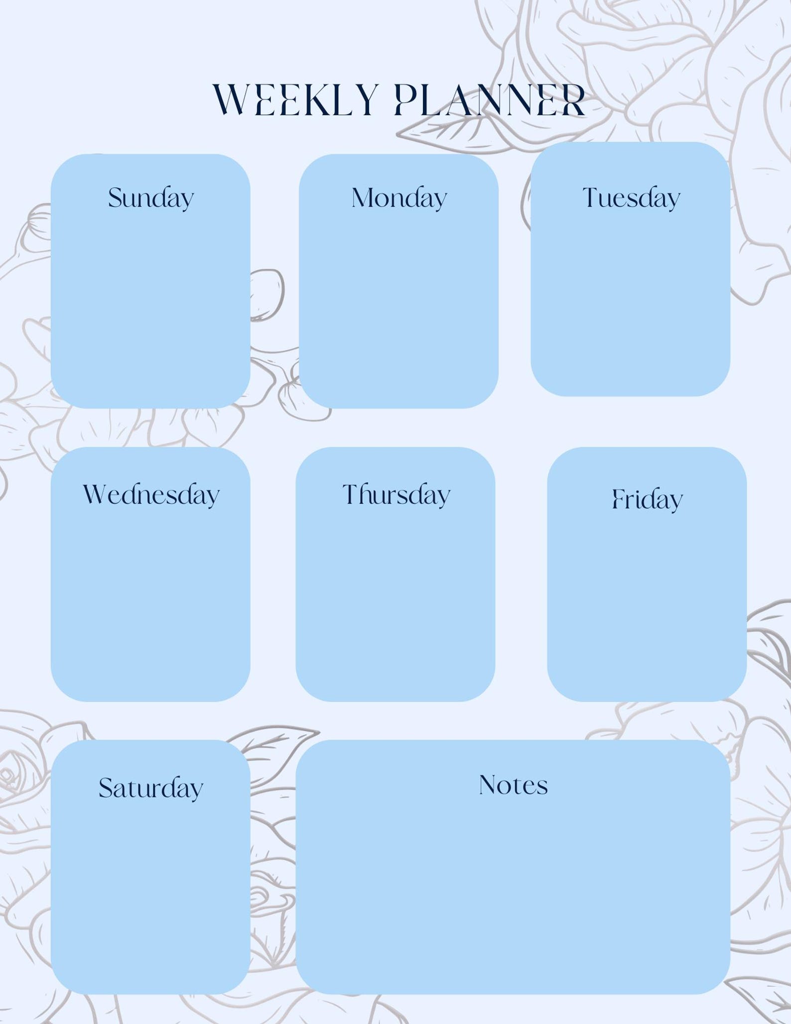 2025 Planner Blue Floral Planner 2025, Goals Planner, Blue Planner ...