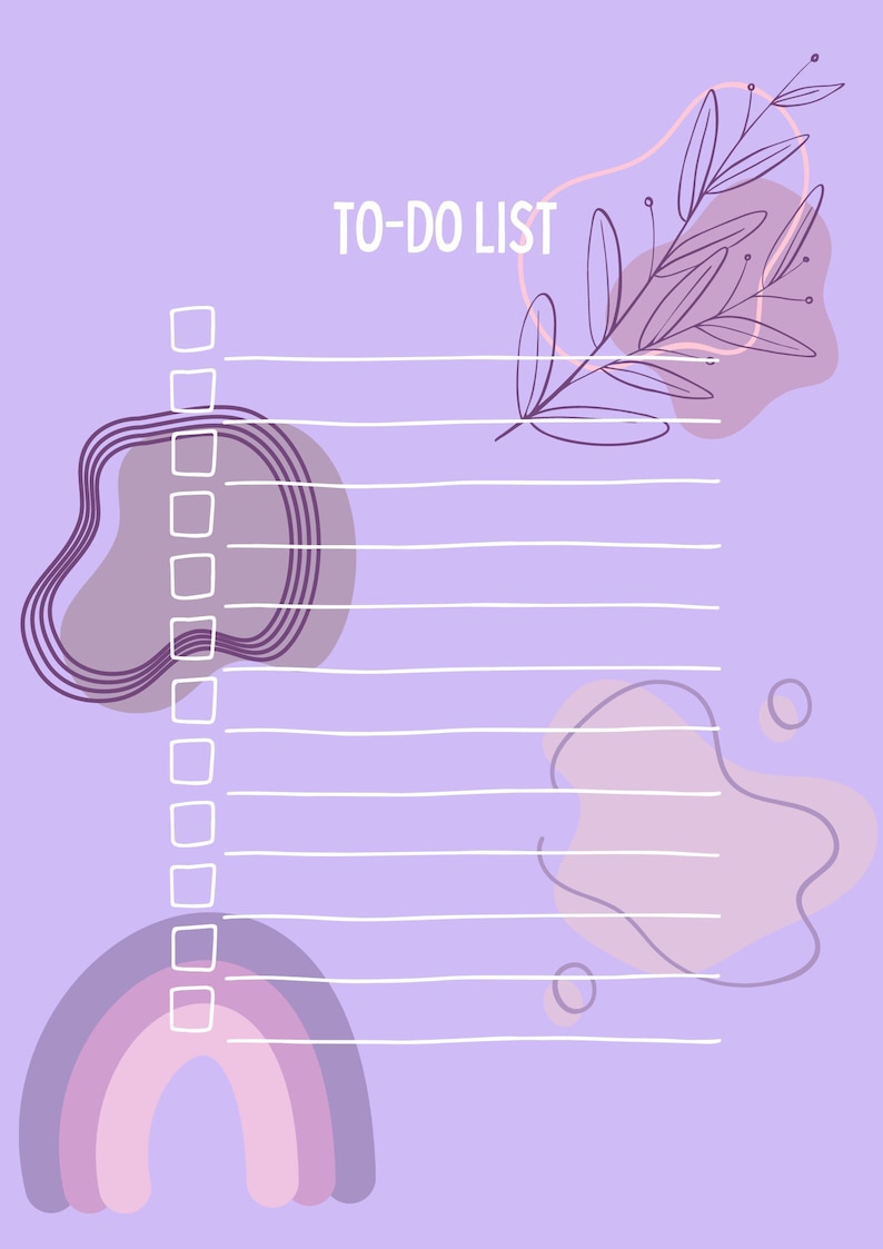 Purple Aesthetic to Do List, Aesthetic List, Purple Template, To-do's ...