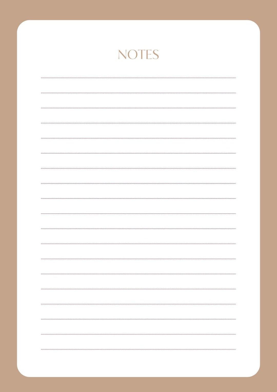 Simple Brown Notes Template, Brown Minimalist, Minimalistic, Minimalist ...