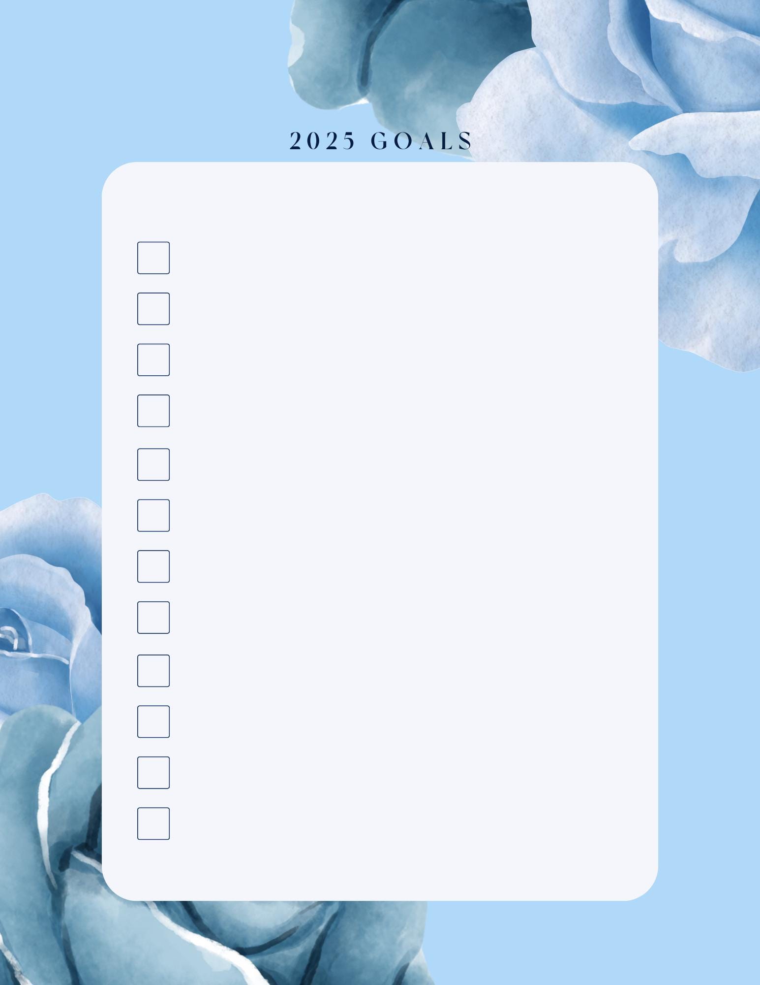 2025 Planner Blue Floral Planner 2025, Goals Planner, Blue Planner ...