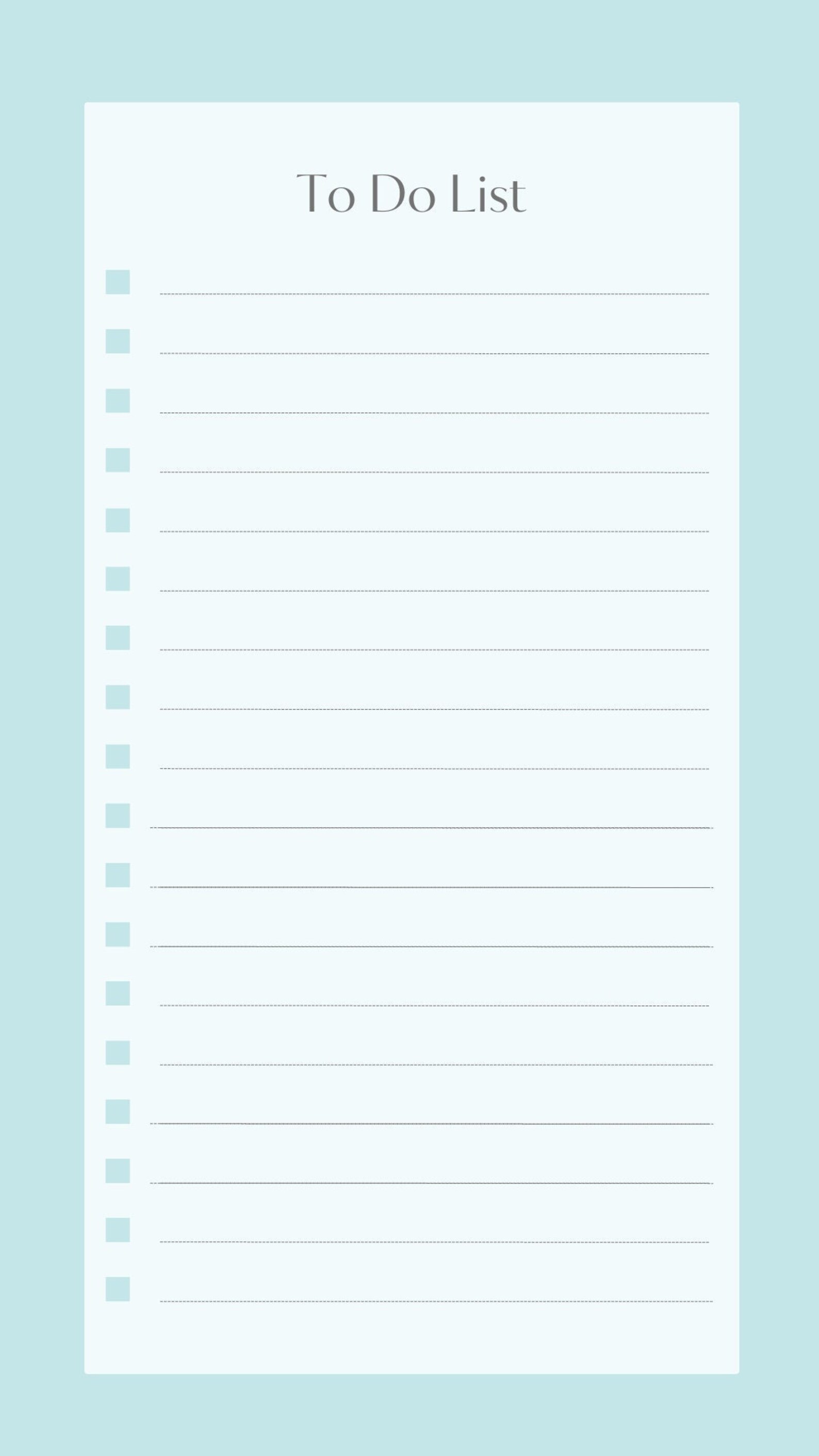 Blue Minimalist List Template, Minimalistic, Blue Template, Minimalist ...