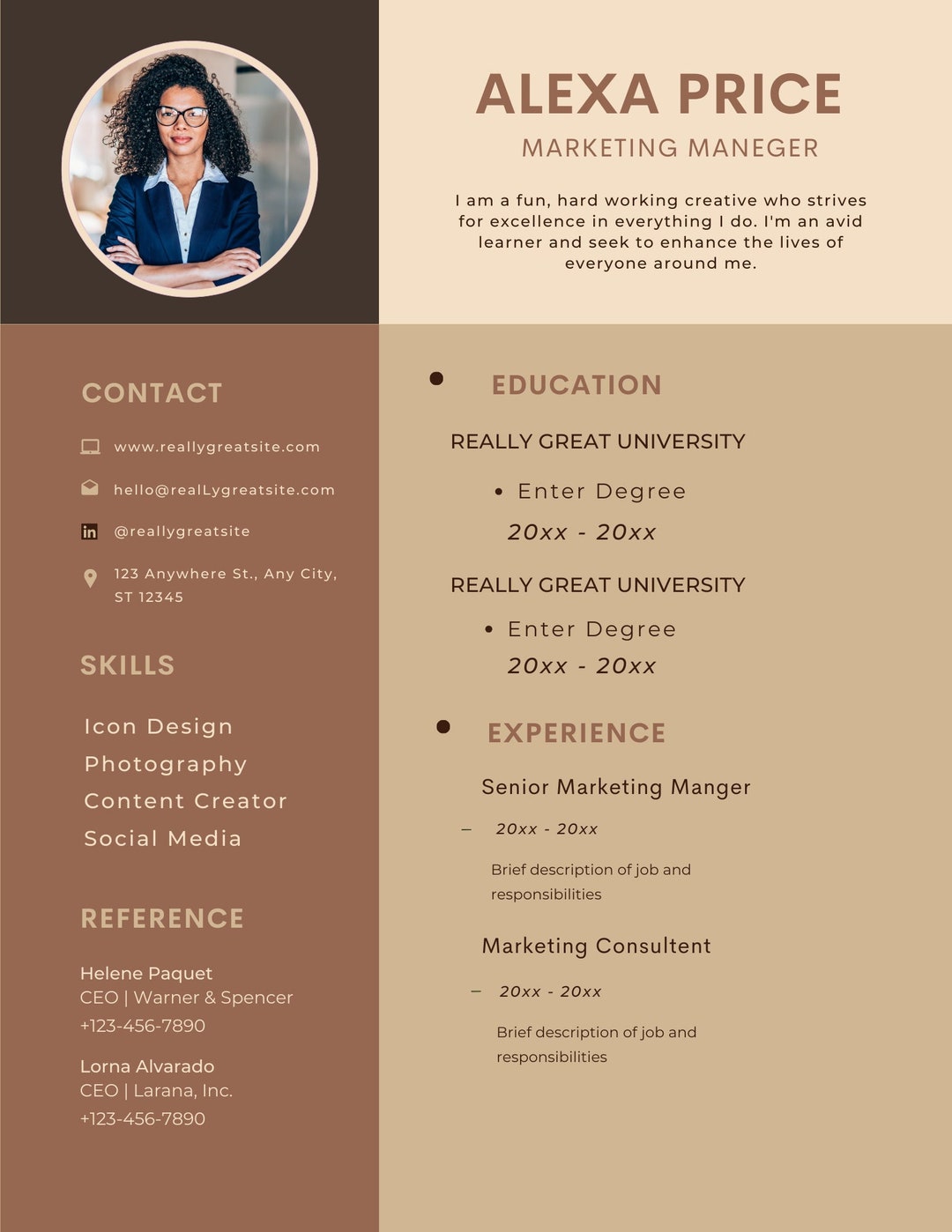 Brown Simple Resume Template, Brown Resume, Template Resume, Simple ...