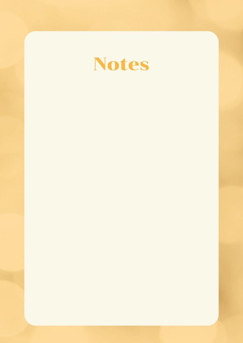 Unlined Yellow Digital Notes Template, Yellow Template, Notes Template ...