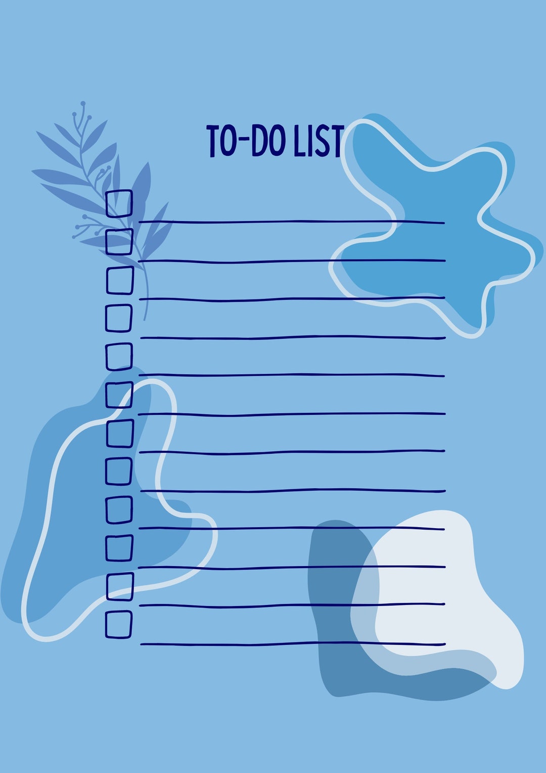 Blue Aesthetic to Do List, Aesthetic List, Blue Template, To-do's, To ...