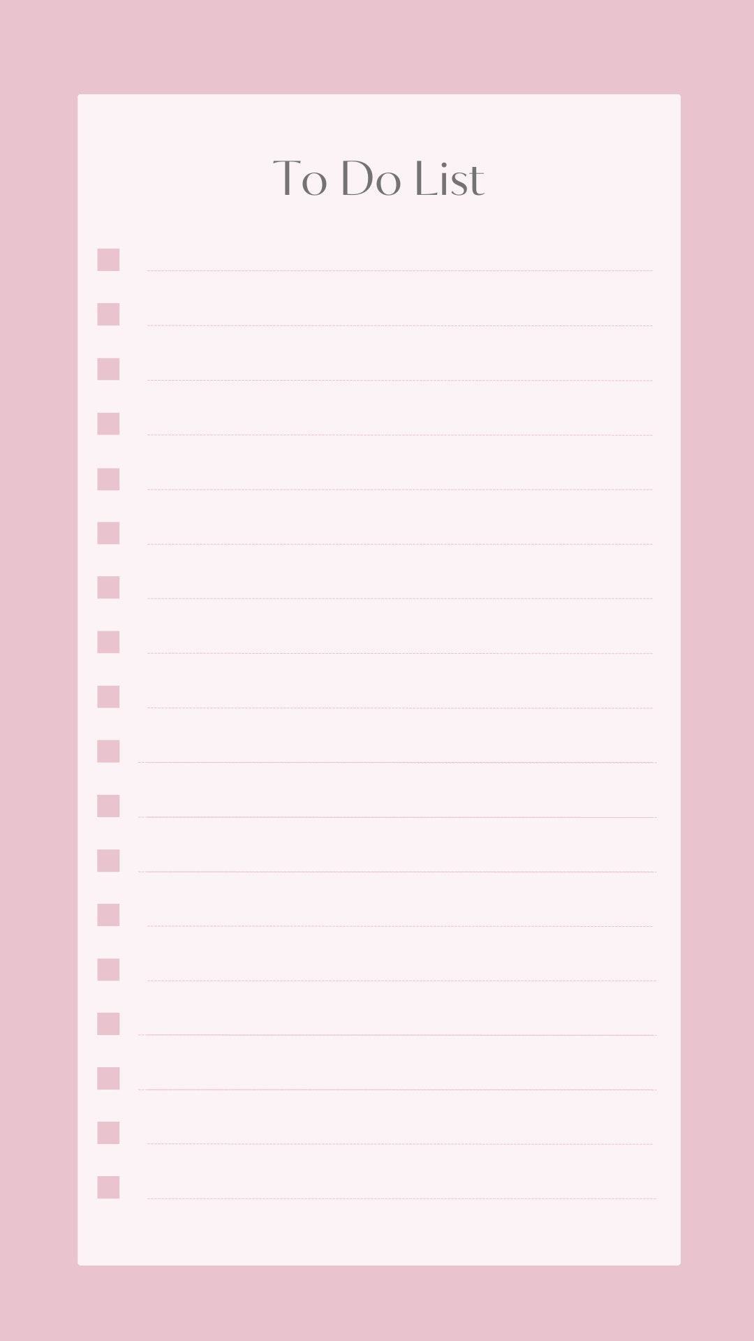 Pink Minimalist List Template, Minimalistic, Pink Template, Minimalist ...
