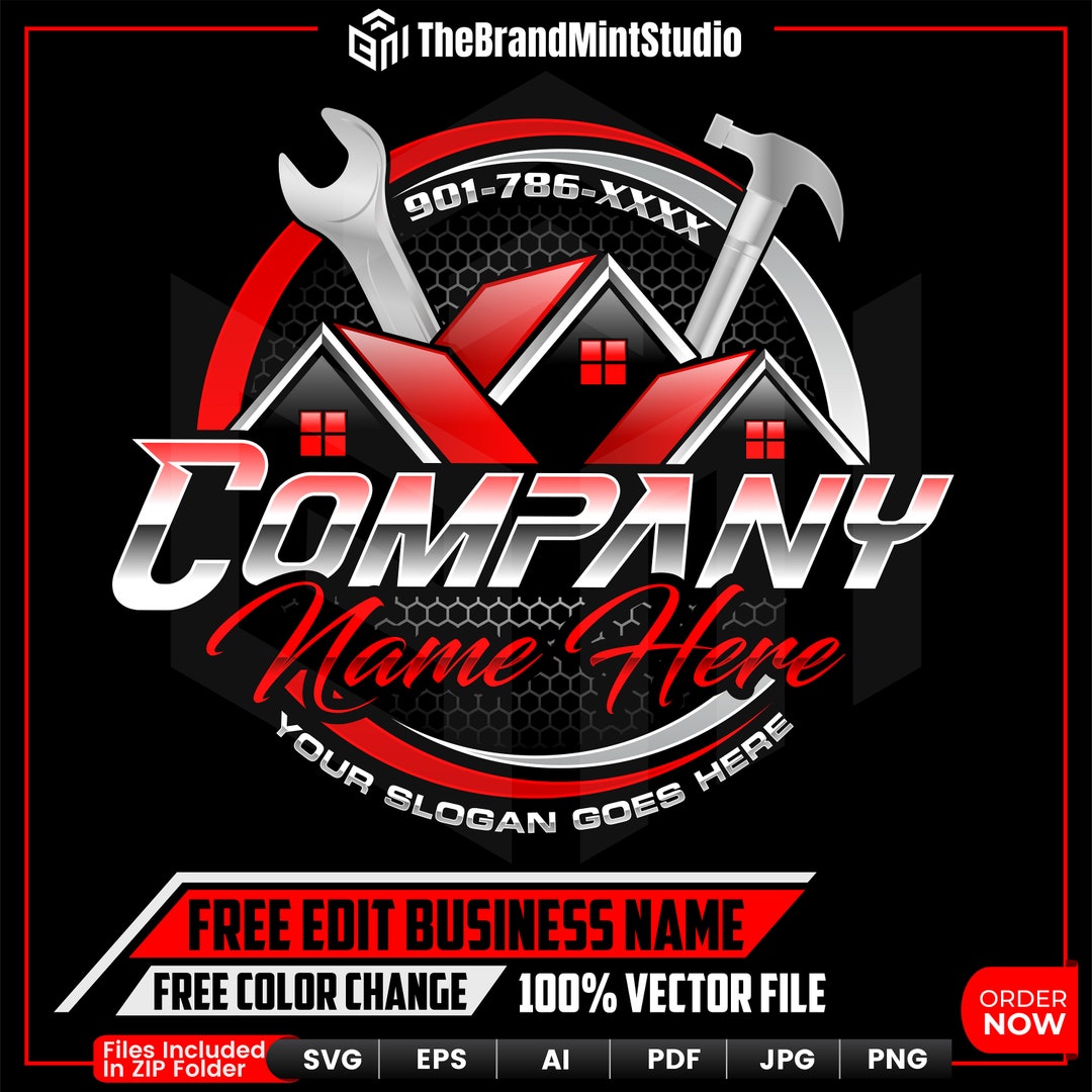 Home Repair Logo, House Logo, Home Builders Logo, House Improvement ...