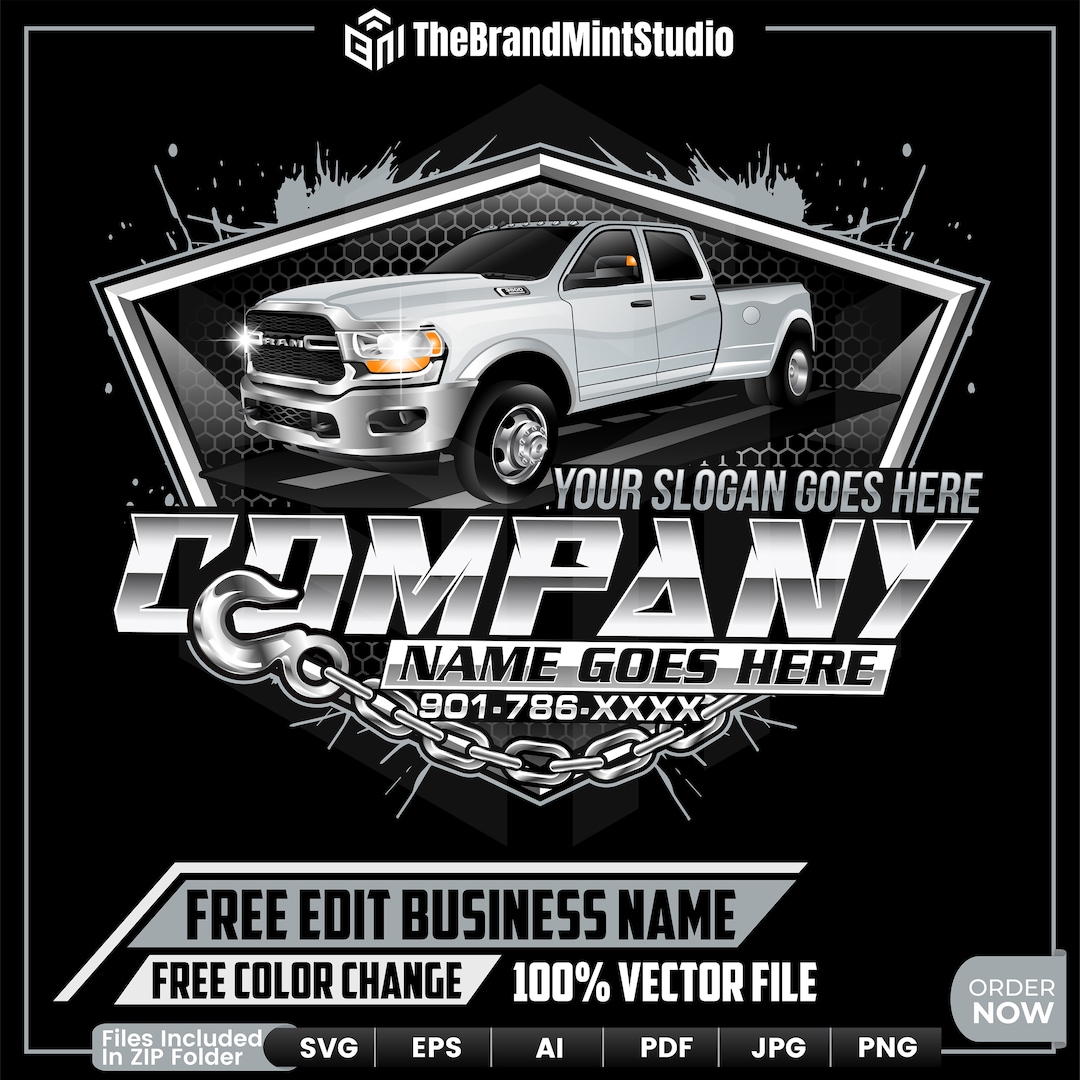 Hotshot Trucking Logo With 3D Lettering, Dodge RAM Truck Logo, Pickup ...