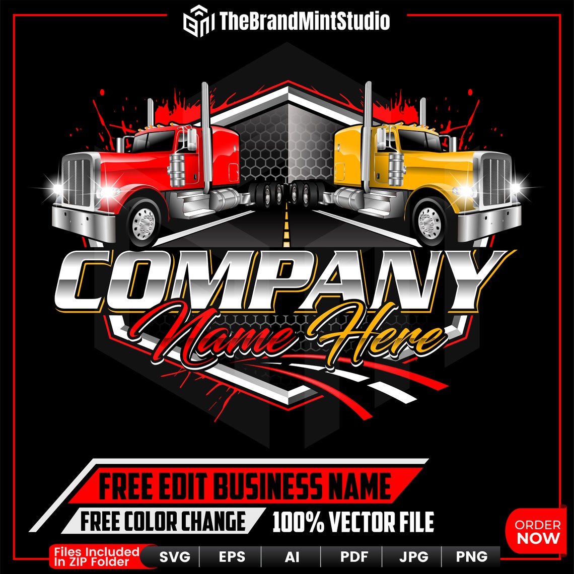 Trucking Logo, Semi Truck Logo, 18 Wheeler Logo, Peterbilt Semi Truck ...