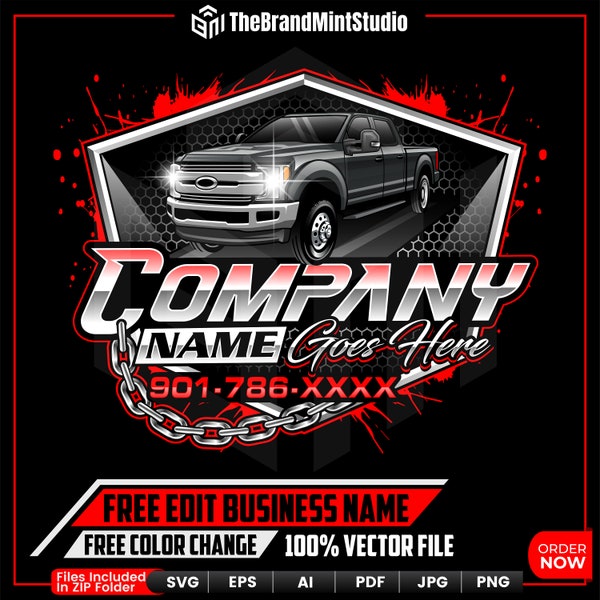 Trucking Logo With Cursive & 3D Lettering, Truck Logo With Options for ...