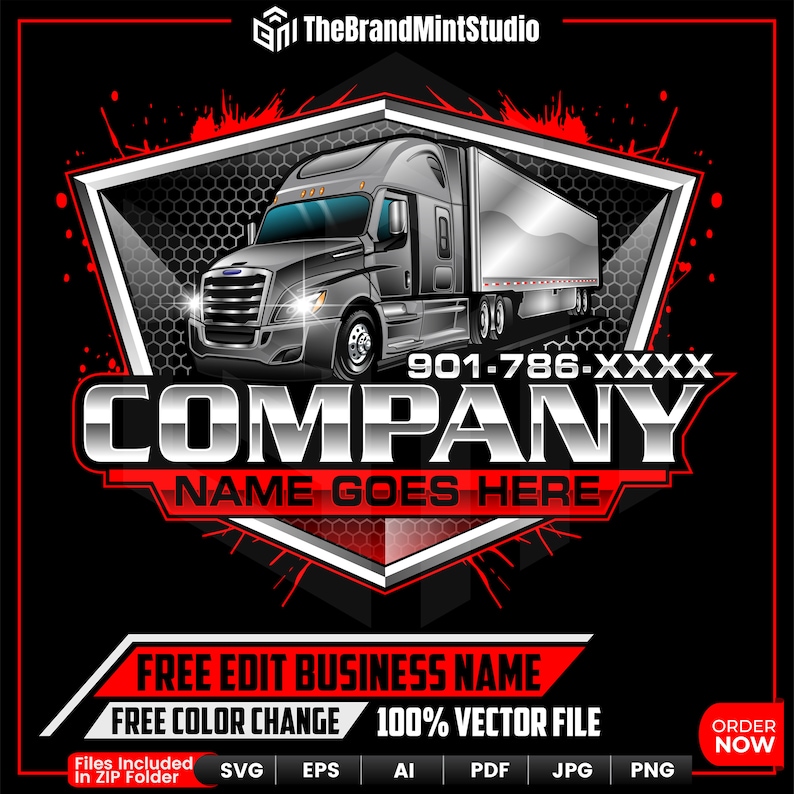 Semi Truck Logo Design, Freightliner Logo, Freightliner Cascadia Truck ...