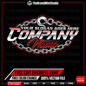 Towing Trucking Chain Hook Decal Logo Vinyl Sticker Door Lettering 18 ...