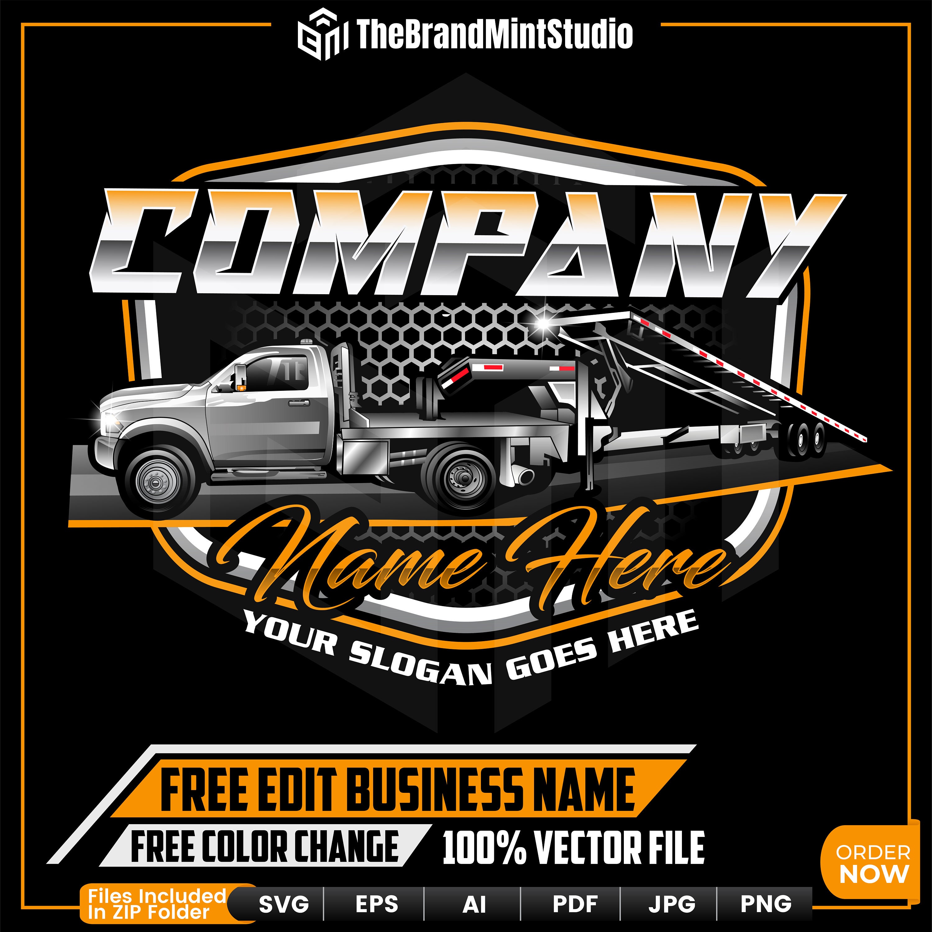 Trucking Business Logo, Hotshot Logo, Flatbed Transportation, Flatbed ...