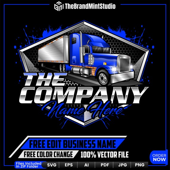 Logos De Semi Remorques Truck With Trailer Logo. Lorry, Delivery