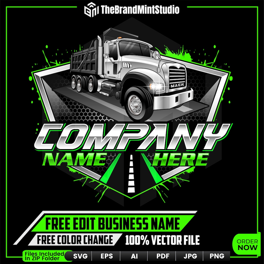 Trucking Logo Design, Mack Truck Logo, Dump Truck Logo, Truck Logo SVG ...