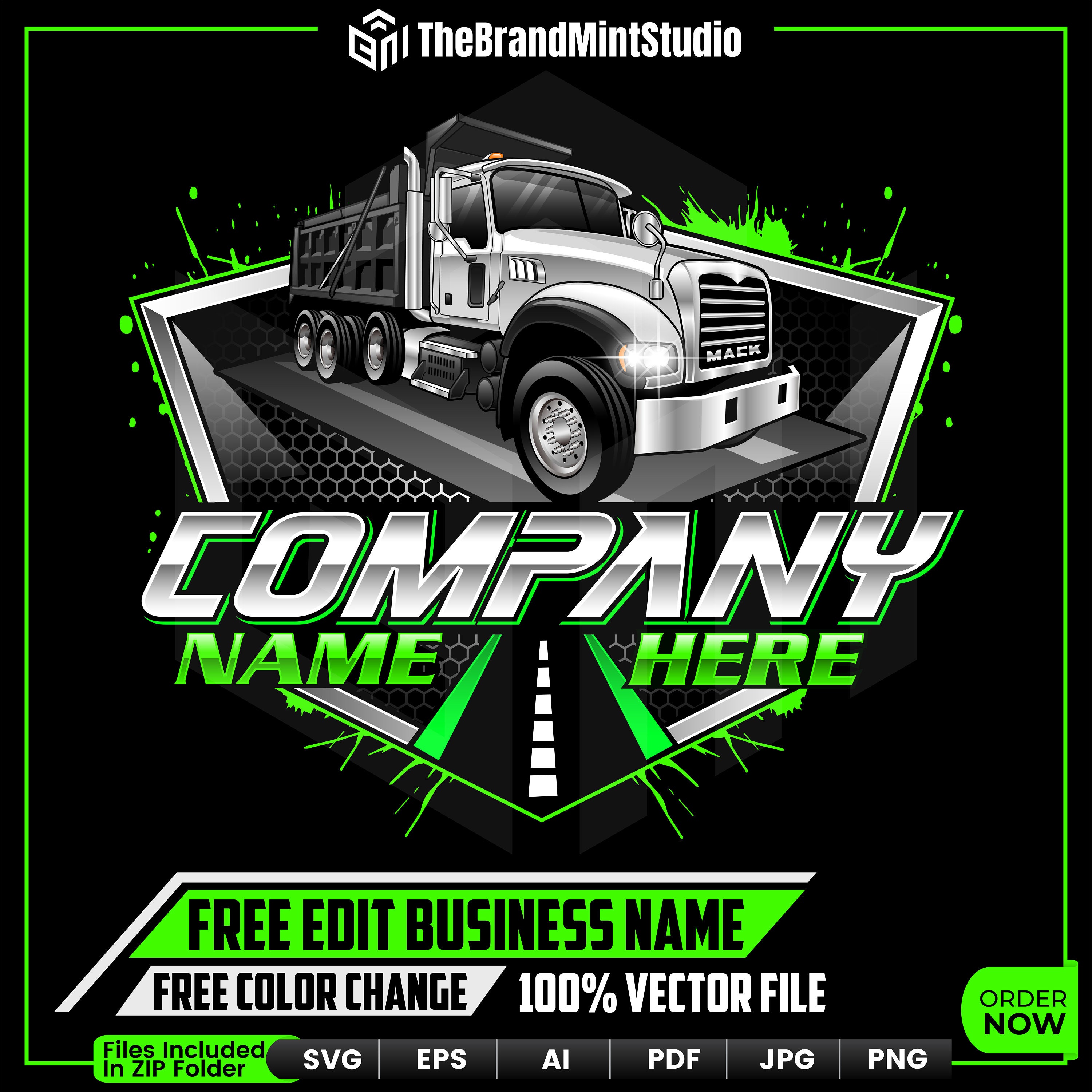 Trucking Logo Design, Mack Truck Logo, Dump Truck Logo, Truck Logo SVG ...