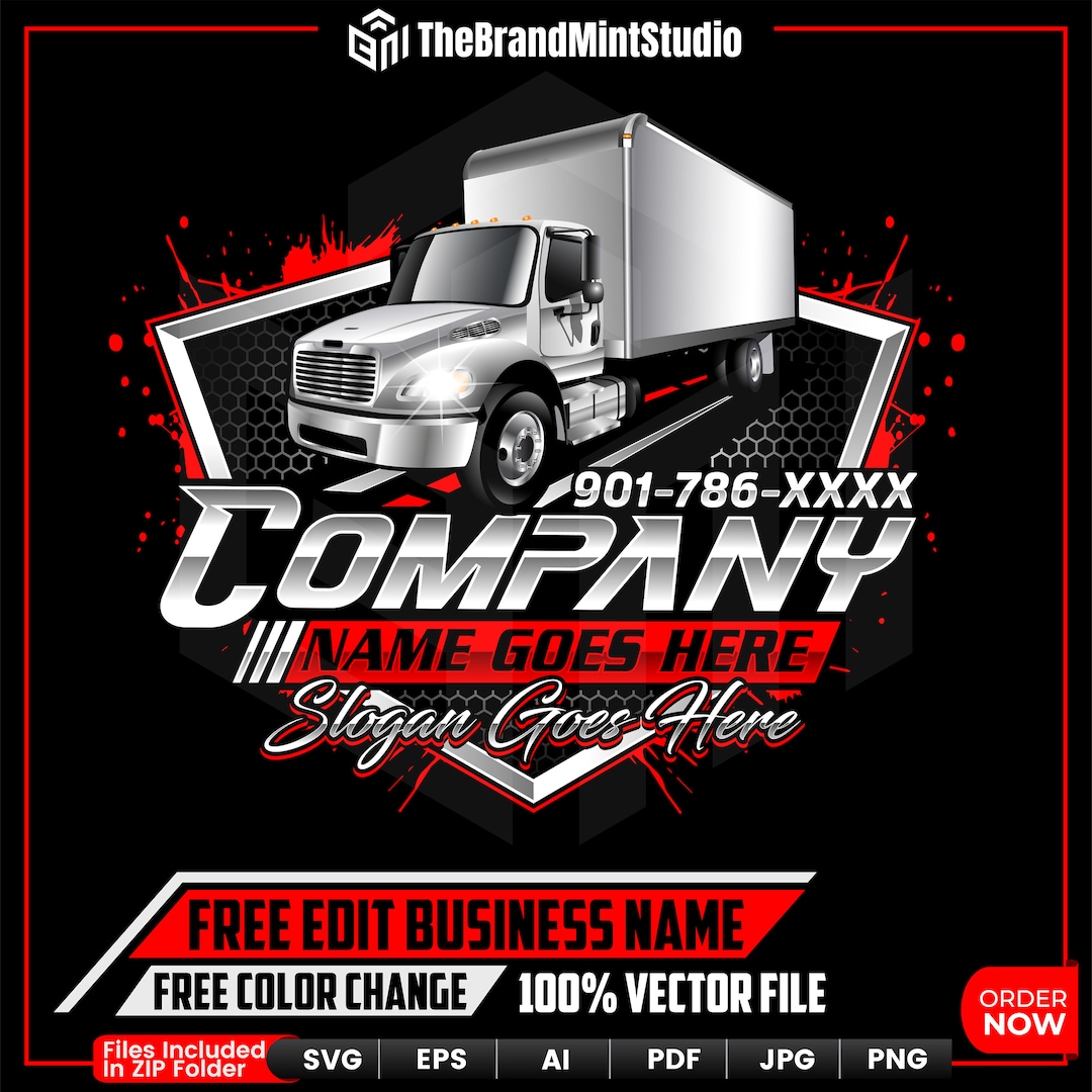 Box Truck Logo Design, Delivery Truck Logo, Logistics Logo ...