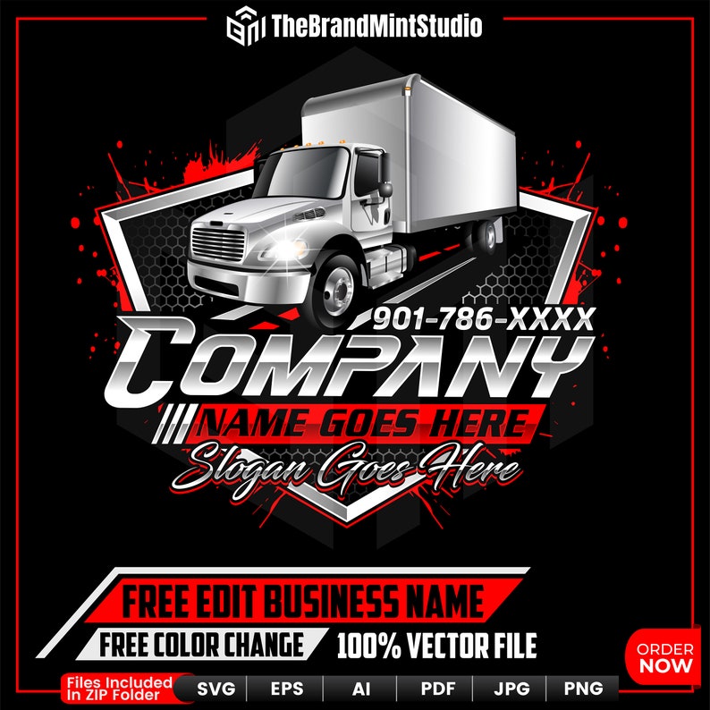 Box Truck Logo Design, Delivery Truck Logo, Logistics Logo ...