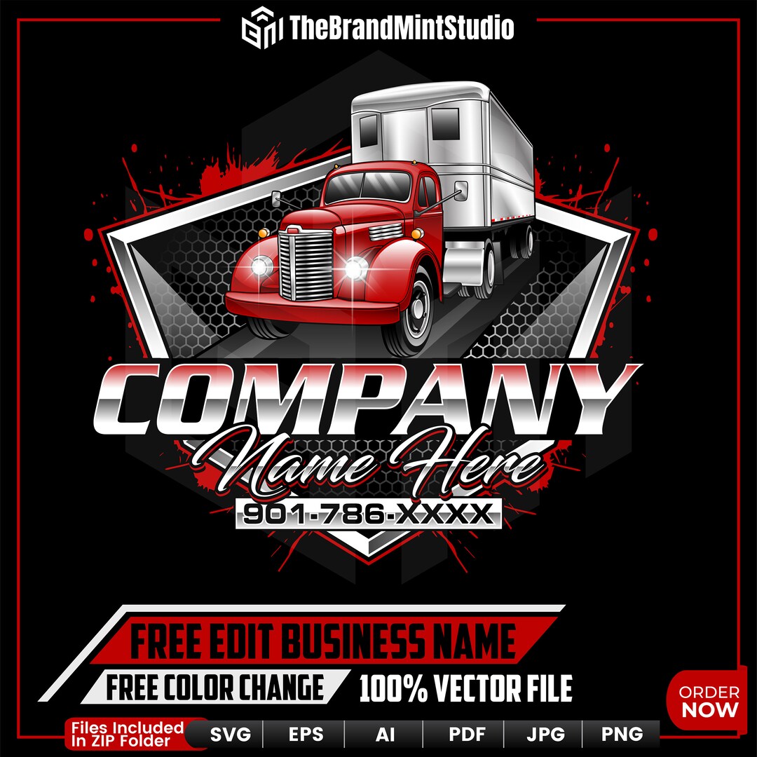 Trucking Company Logo, Truck Delivery or Logistic Logo, Trucking Logo ...