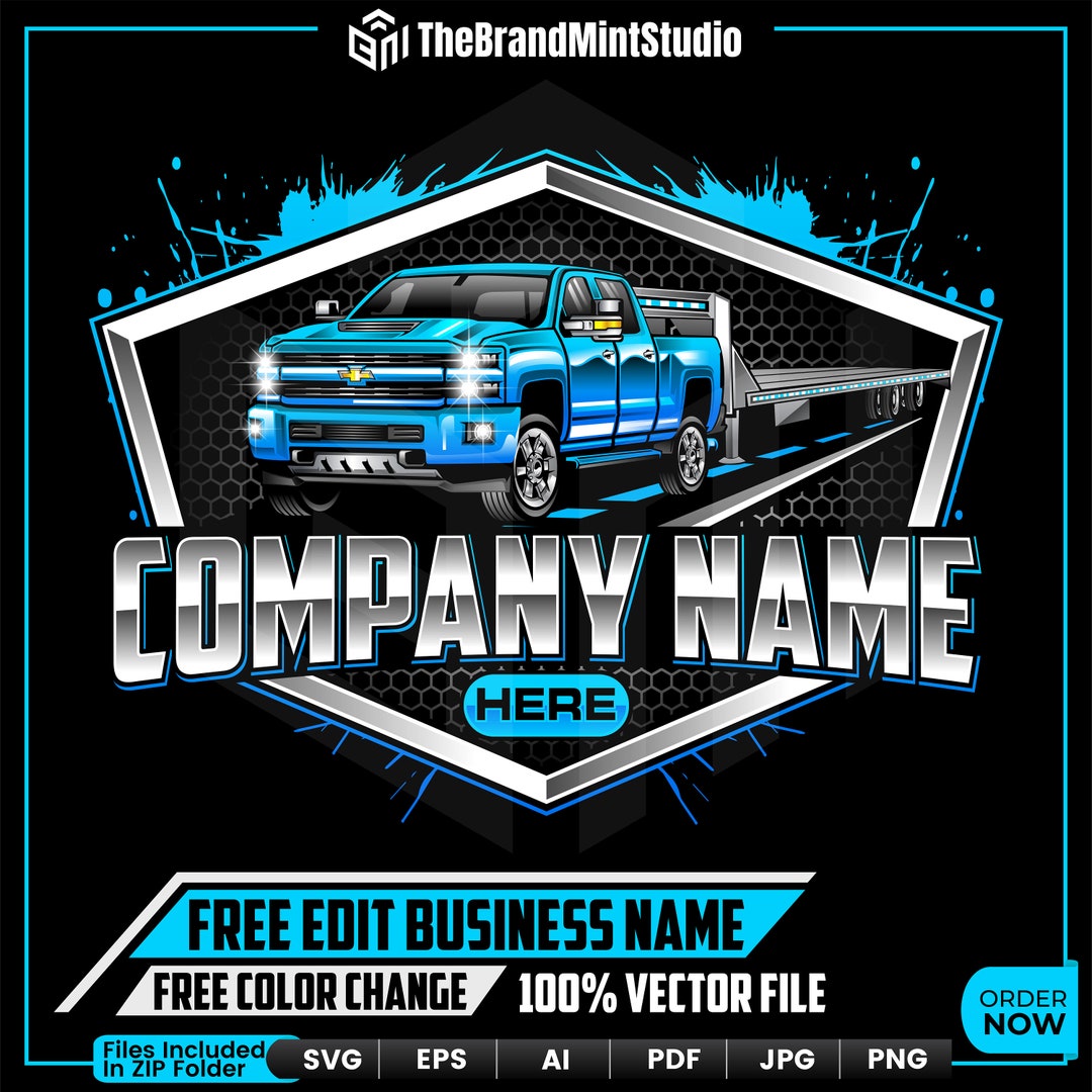 Chevy Silverado Logo, Ford Truck Logo, Hotshot Trucking Logo, Hauling ...