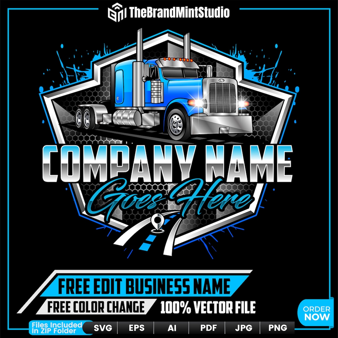 Trucking Company Logo, Trucker Driver Trucking Logo, Big Rig Logo ...