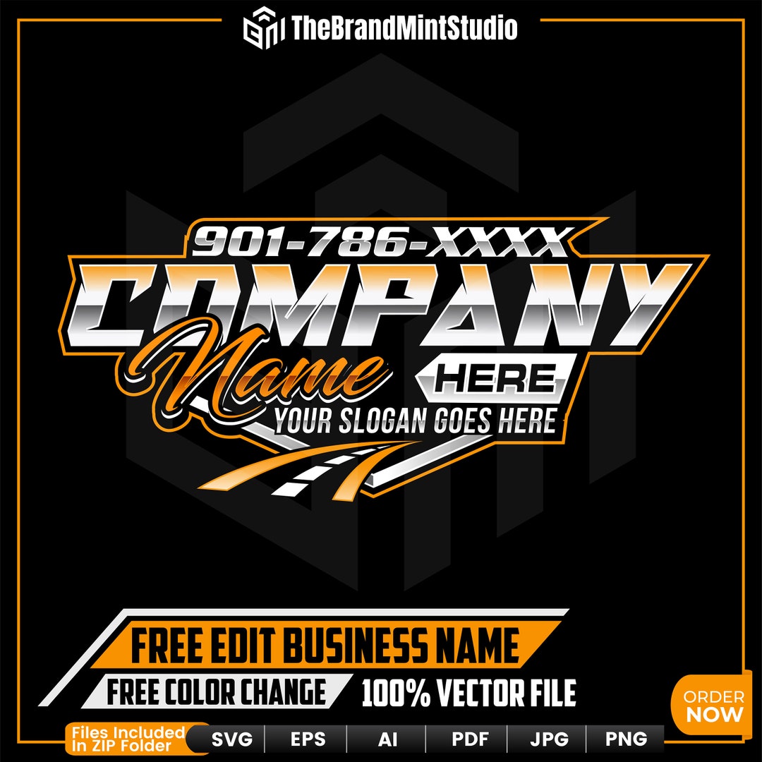 Trucking Company Logo With Truck Graphics Bold 3D Lettering Design for ...