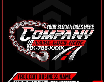 Truck Towing Back View Logo, Towing Logo Template, Towing Chain Svg ...
