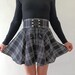 Pleated Mini Skirt Plaid School Girl Skirt Black Tartan Skirt Skater ...