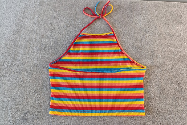 Rainbow Crop Top Pride Outfits Rainbow Halter Top With Stripes Colorful ...