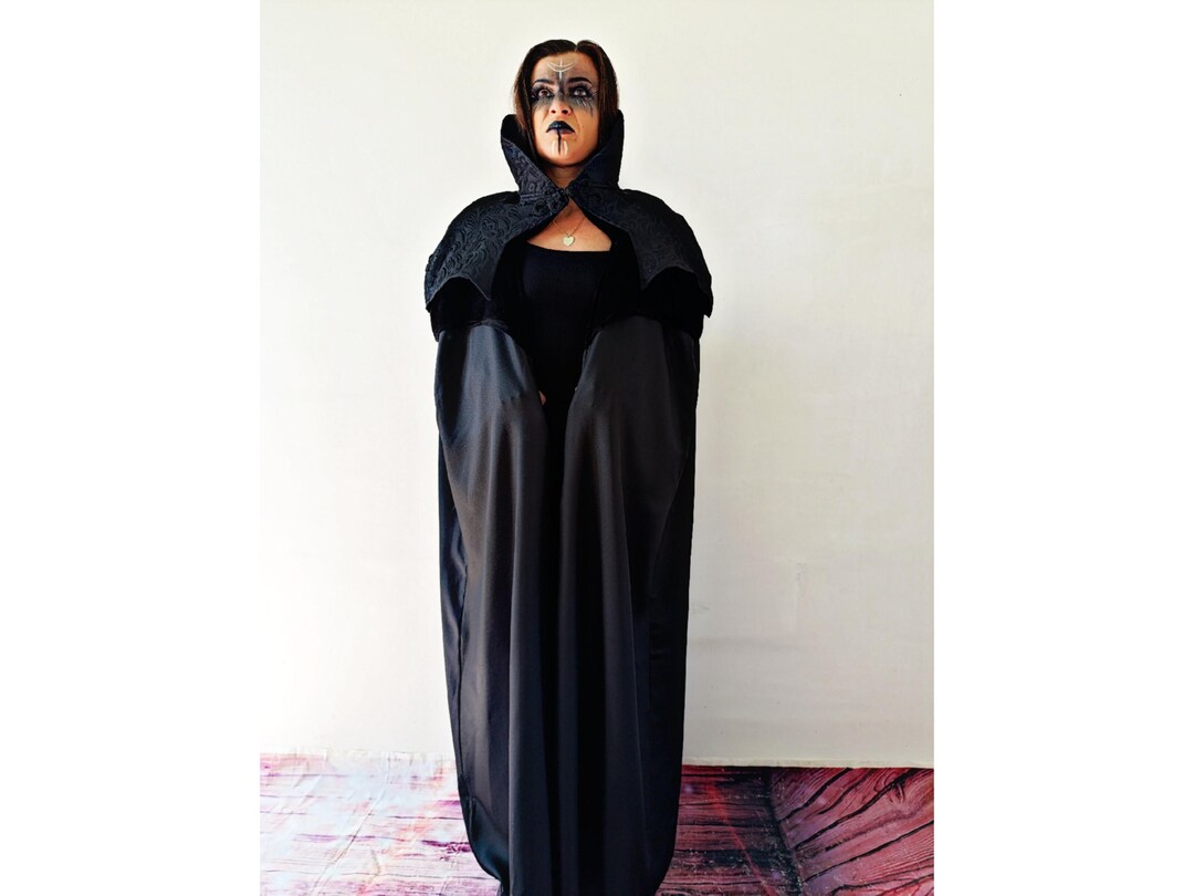 Vampire Cloak With Collar Halloween Gothic Costume Long Halloween Cape ...