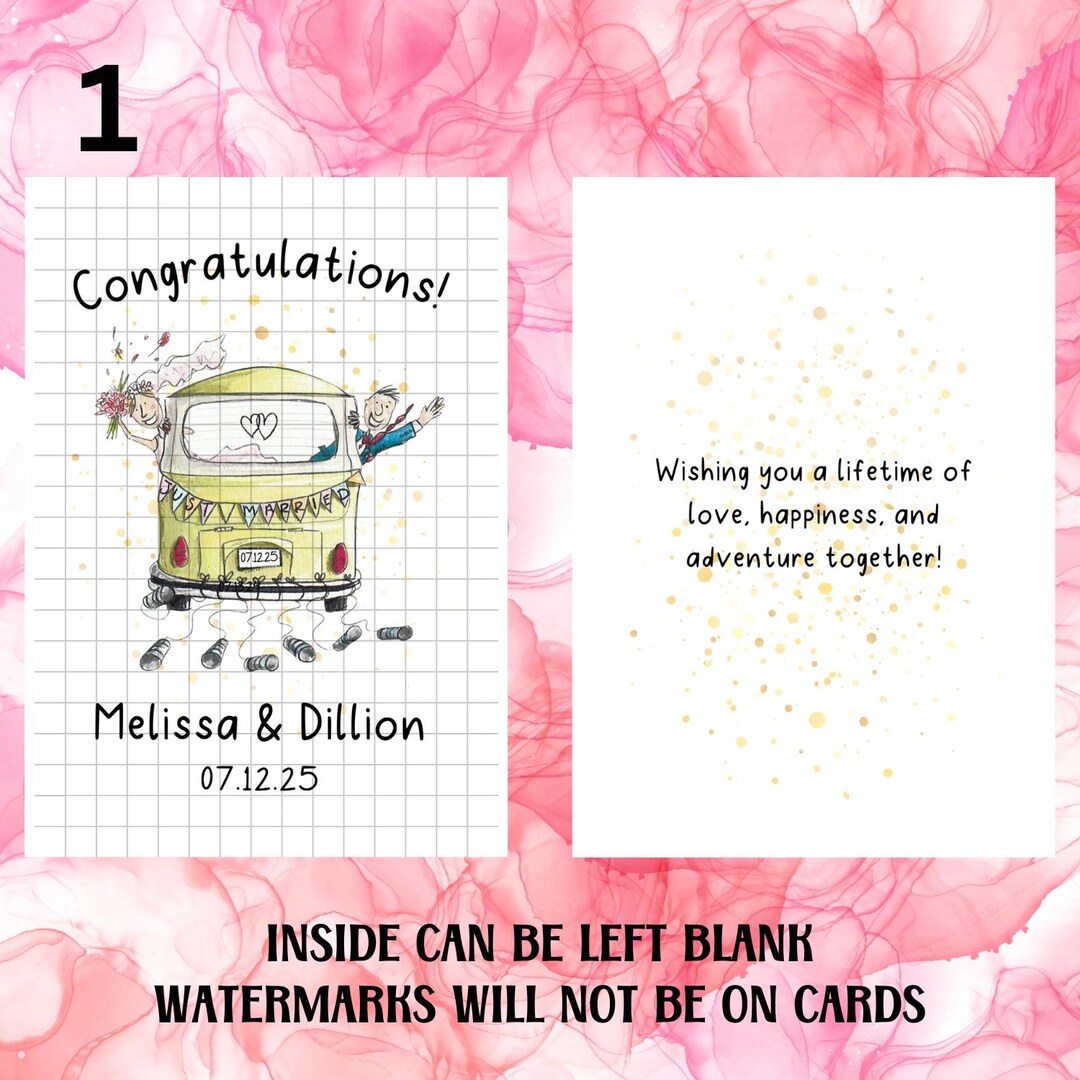 5x7 Custom/personalized Wedding Greeting Card Wishes - Etsy